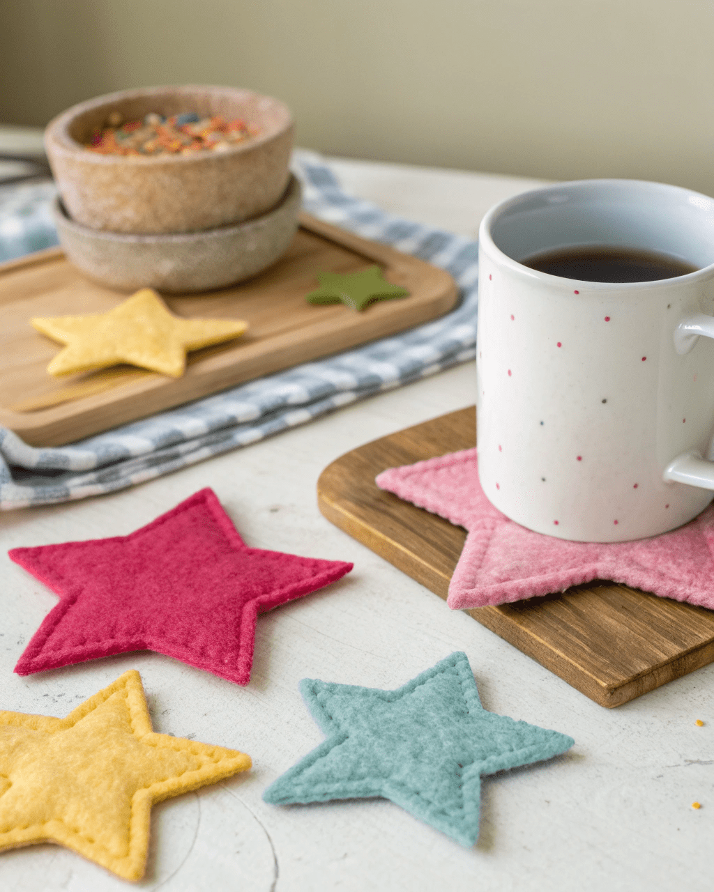 14+ Handmade Felt Coasters for Kids