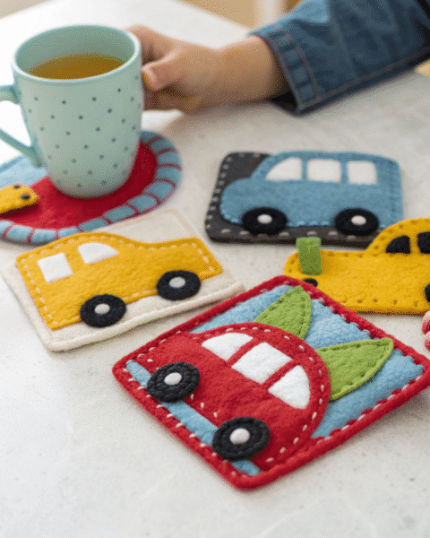 14+ Handmade Felt Coasters for Kids