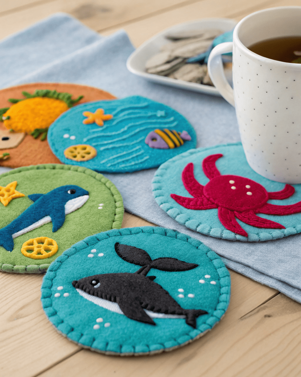 14+ Handmade Felt Coasters for Kids