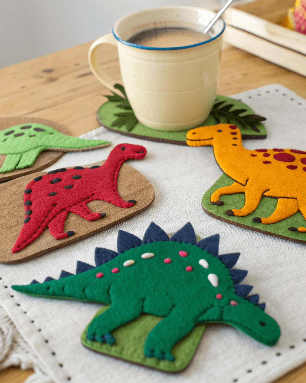 14+ Handmade Felt Coasters for Kids